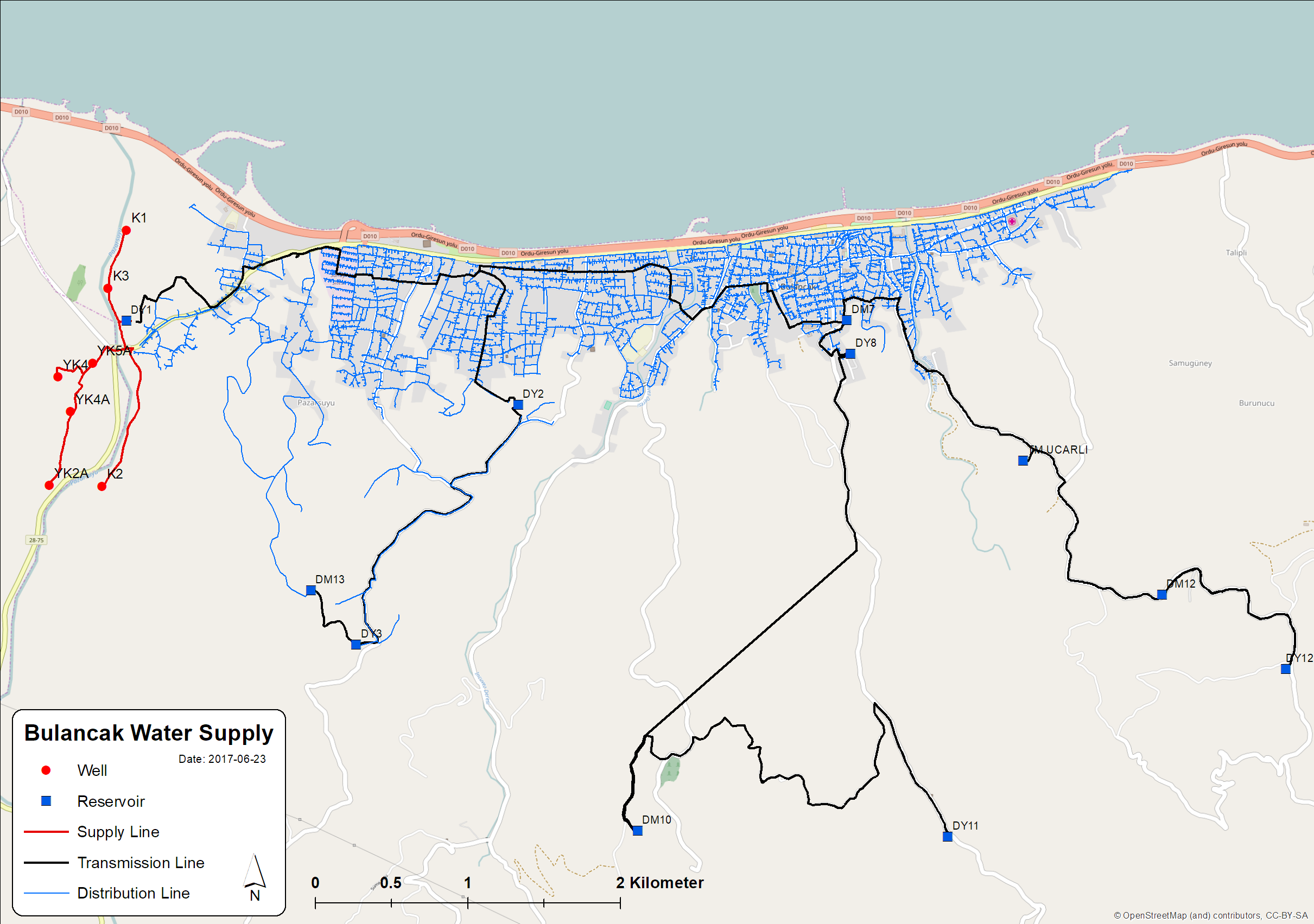 GIS of newly built water supply system of Bulancak, Turkey | GeoSpace