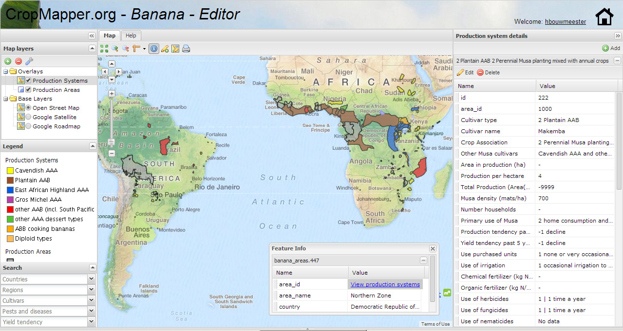 Development banana mapper Web-GIS | GeoSpace
