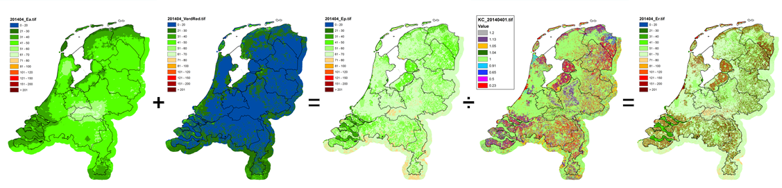 Verdamping Nederland april-september 2014 | GeoSpace